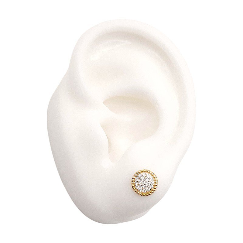 TANK BRUTOS - Brinco Redondinho Abaulado Cravejado